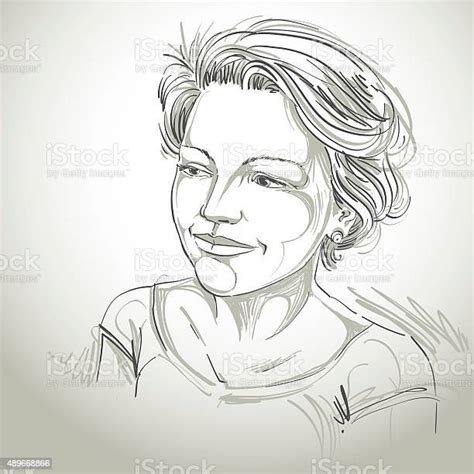 Handdrawn Vector Illustration Of Beautiful Romantic Woman向量圖形及更多2015年圖片