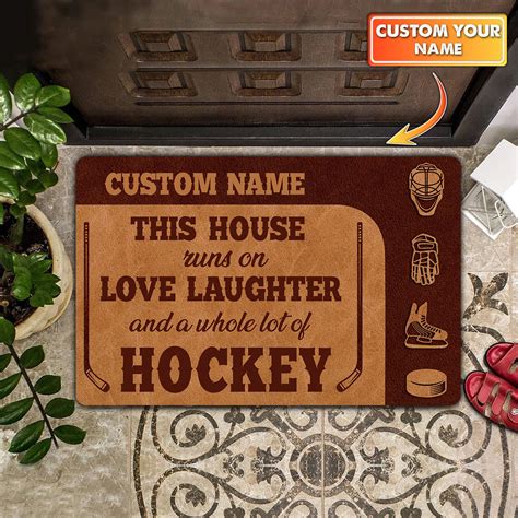 This Is House Runs On Hockey Doormat Hockey Doormat Hockey Personalize