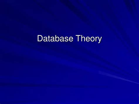 PPT Database Theory PowerPoint Presentation Free Download ID