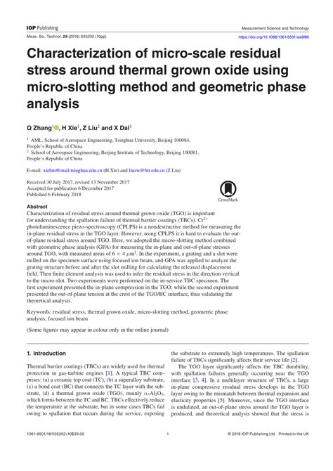 Characterization Of Micro Scale Residual Stress Around Thermal Grown Oxide Using Micro Slotting