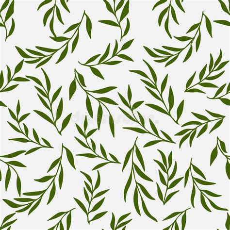 Silhouettes Of Identical Leaves Seamless Pattern Stock Vector