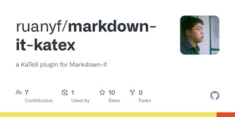 Github Ruanyfmarkdown It Katex A Katex Plugin For Markdown It