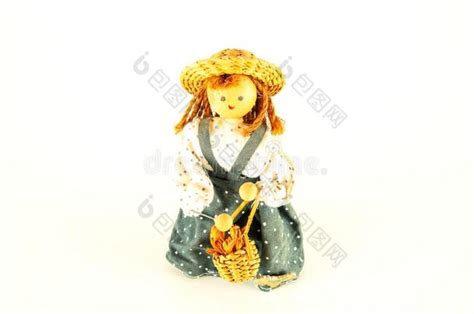 法国童话剧中的角色玩具木偶向白色的背景 包图企业站