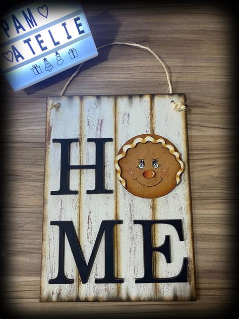 Placa em mdf Home Rústica Ginger de Natal Pintura Country Elo7