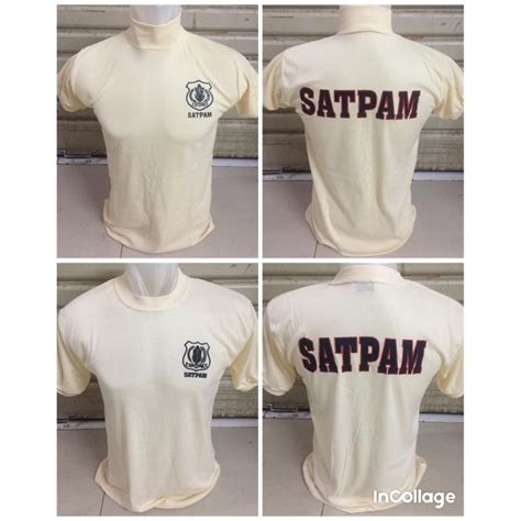 Jual Kaos Satpam Kream Kerah Tinggi Kaos Krem Satpam Lengan Pendek Kaos