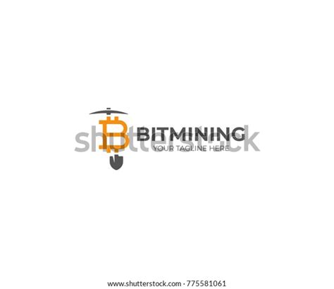 Bitcoin Mining Logo Template Cryptocurrency Vector Stock Vector