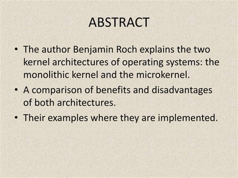 monolithic kernel vs microkernel pptx