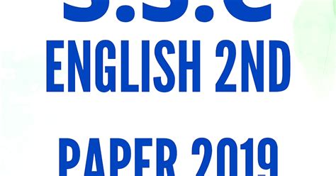 Ssc English 2nd Paper All Board Question 2019 Download