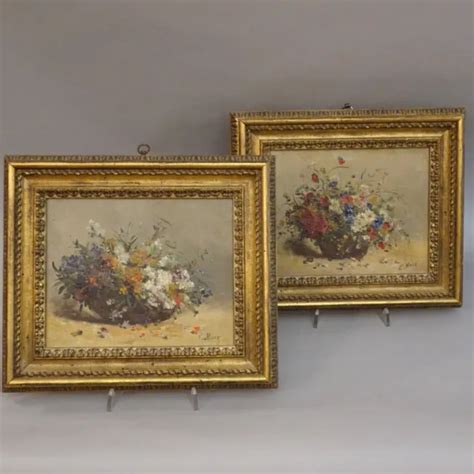 Antichi Dipinti Fiori Olio Su Tela Xix Secolo Eur 120000 Picclick It