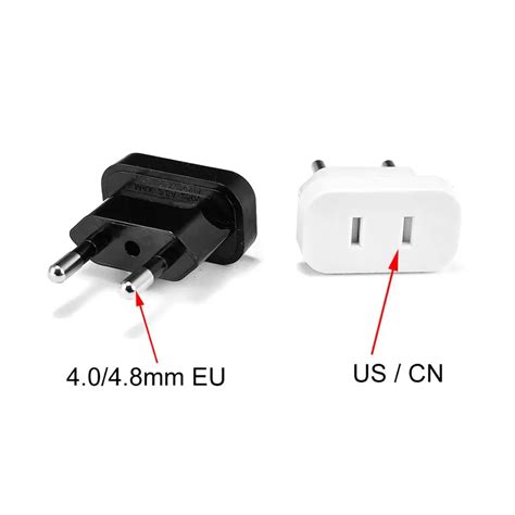 Eu Power Plug Adapter Us Eu Euro Converter Travel 55 Off