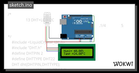 ใบงานท DHT LCD I C Wokwi ESP STM Arduino Simulator