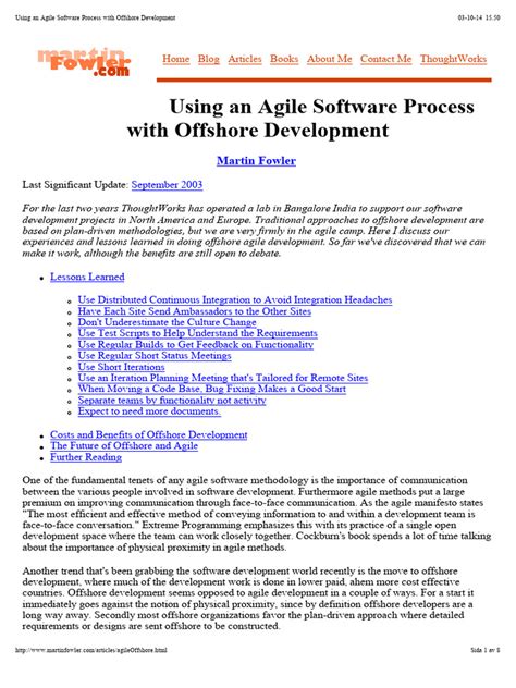 Fowler Pdf Agile Software Development Software Development Process