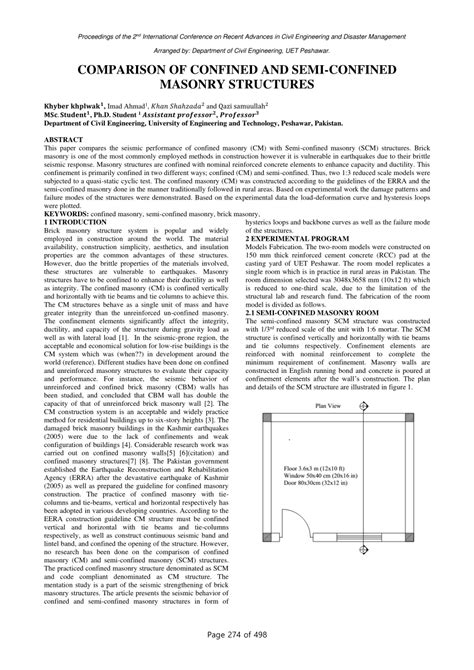 Pdf Comparison Of Confined And Semi Confined Masonry Structures