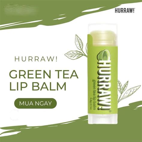 Son Dưỡng Môi Hurraw Balm 48g17oz Mỹ Hương Trà Xanh Không Màu