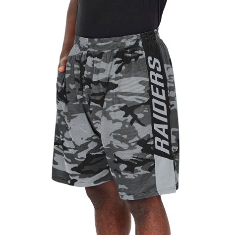 Zubaz Mens Nfl Las Vegas Raiders Lightweight Shorts With Camo Lines