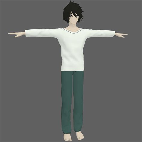 L Lawliet 3d Model Rigged [dl] By Carinhaqualquer On Deviantart