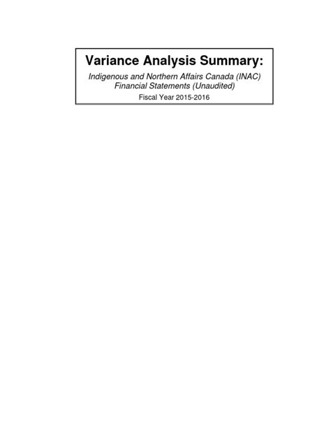 Variance Analysis Financial Report Pdf Expense Balance Sheet