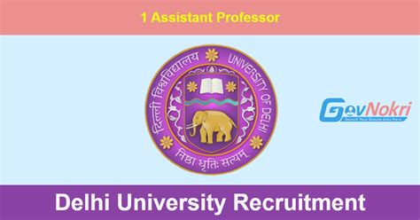 Delhi University Assistant Professor Recruitment 2025 Ruby Sanaa