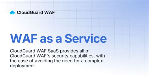 Waf As A Service Cloudguard Waf
