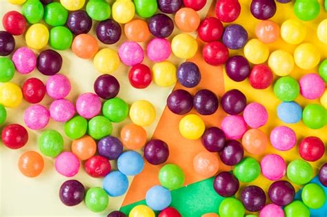 Premium Photo Skittles Candy On The Colorful Table Colorful Sweet Candy