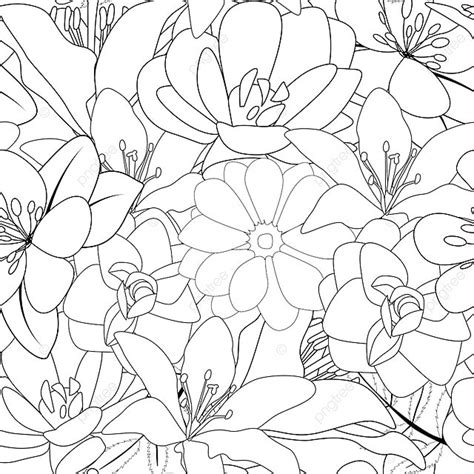 손으로 그린 꽃 원활한 패턴 배경 포도 수확 꽃잎 벡터 배경 일러스트 및 사진 무료 다운로드 Pngtree