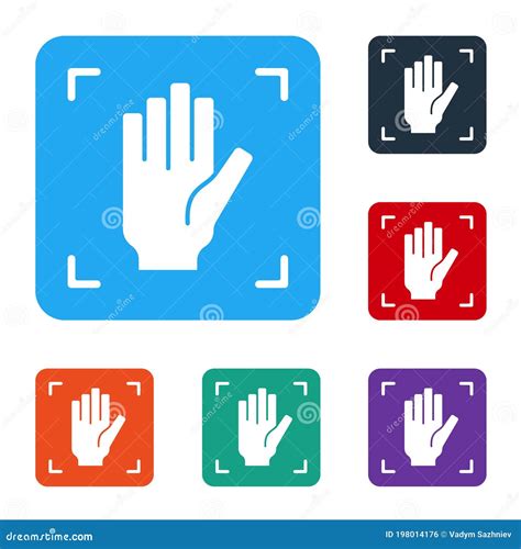 Set Of Biometric Buttons 10 Icons In Linear And Glyph Designs
