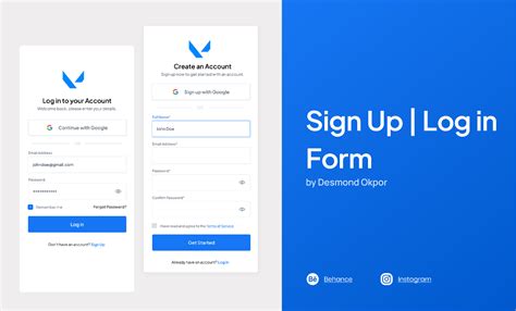 Sign Uplogin Form Figma