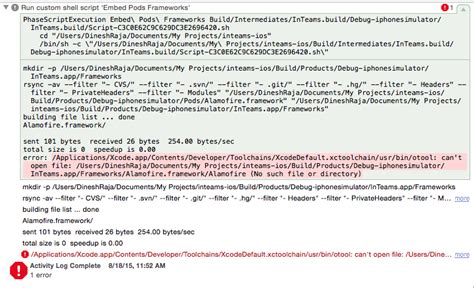 Ios Cocoapods Shell Script Invocation Error Stack Overflow