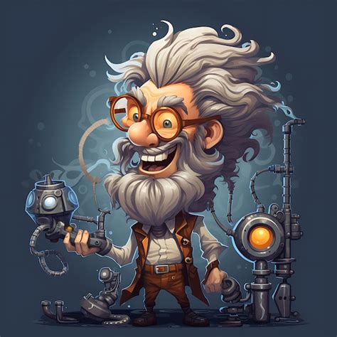 Premium Ai Image Ilustration Art Steampunk Style Mad Scientist Theme