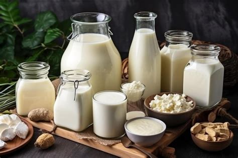 Premium AI Image Fermented Dairy Products Milk Mushroom Organic