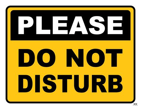 Do Not Disturb Printable Sign