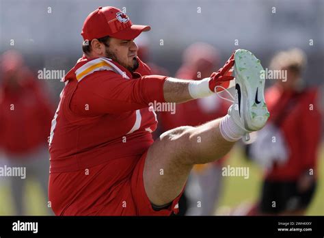 Kansas City Chiefs Center Creed Humphrey Stretches Wednesday Feb 7