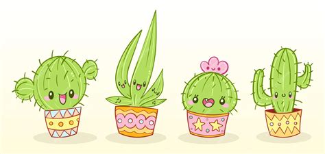 Cactus Mignon Et Pack Dicônes Succulentes Vecteur Premium