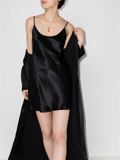 Black La Perla Silk Camisole Nightdress Browns