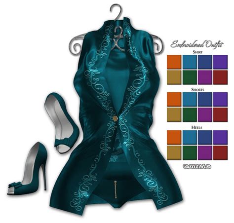Second Life Marketplace Graffitiwear Bright Embroidered Outfit