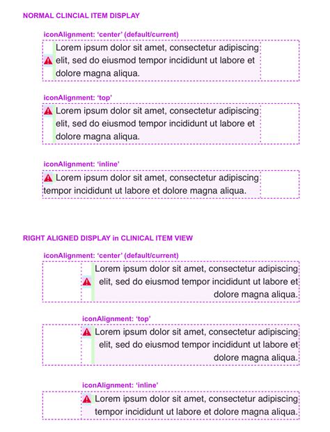 Terra Clinical Item View Wrapping Right Aligned Displays Are No