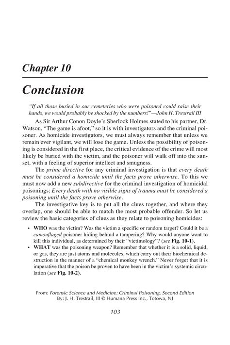 Criminal Poisoning Conclusion Conclusion 103 From Forensic Science
