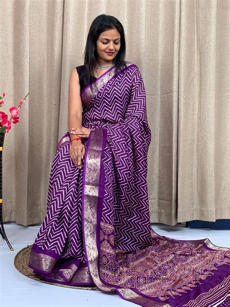 Purple Silk Hit Lehriya Special At Rs 750 In Surat Id 2852409634555
