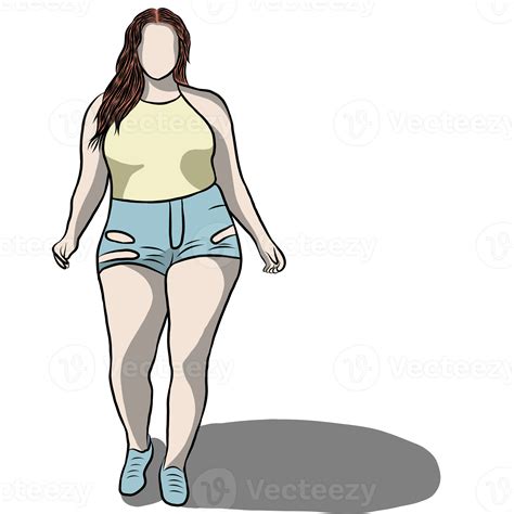 Line Drawing Of Cartoon Character Woman Plus Size 20994832 PNG