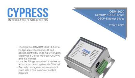 OSDP Cypress Integration