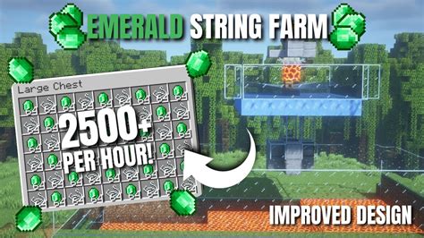 Minecraft Op 1214 String Emerald Farm Tutorial Improved Version