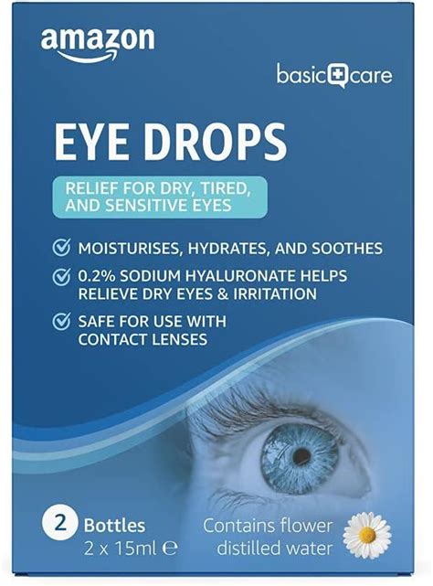 Amazon Basic Care Eye Drops With Sodium Hyaluronate 02 And Flower