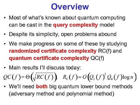 Quantum Certificate Complexity Scott Aaronson Uc Berkeley