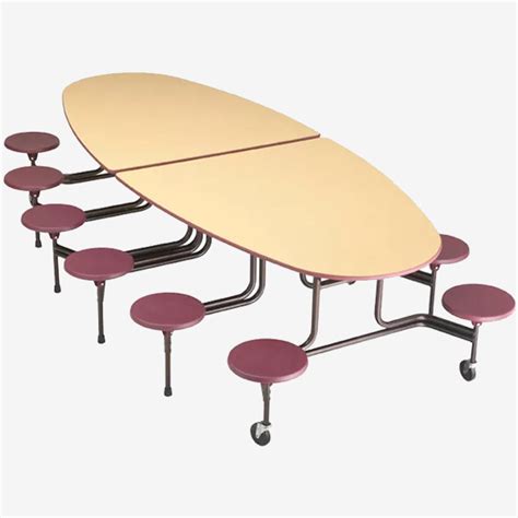 Oval Mobile Folding Cafeteria Tables Zoifun