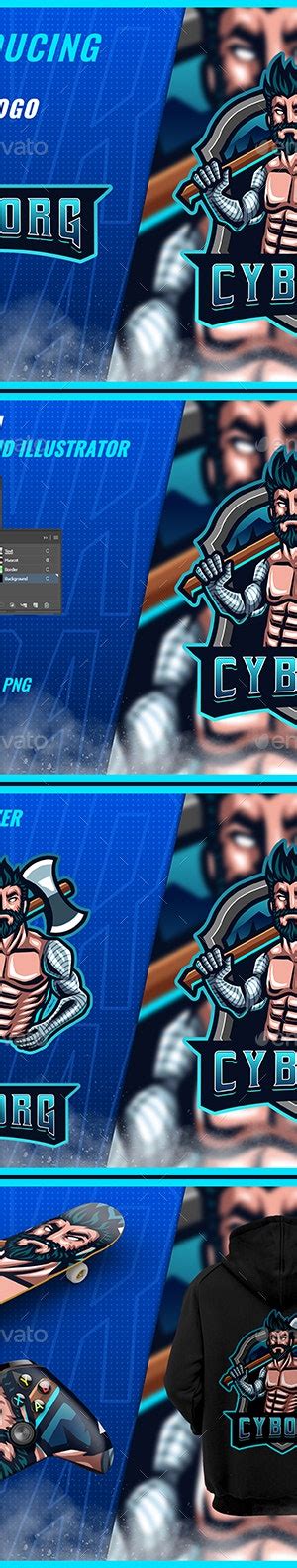 Robotic Cyborg Lumberjack Mascot Esport Logo By Fnrgraphics