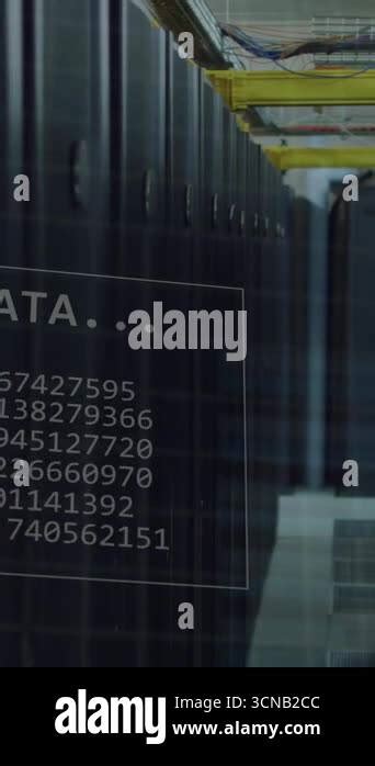 Animation Of Data Processing Over Computer Servers Global Computing Digital Interface And Data