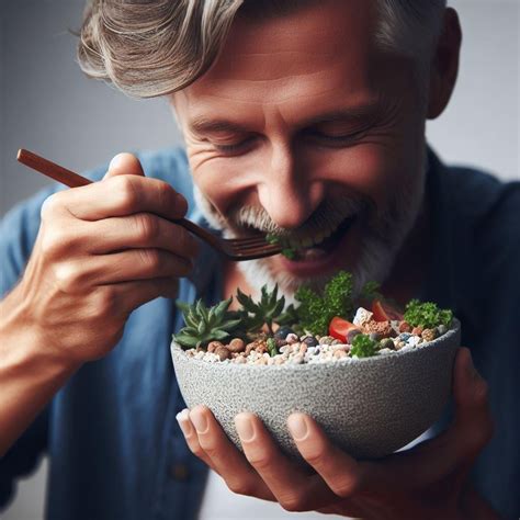 Man Enjoys Eating A Succulent Bowl Of Gravel Rweirddalle