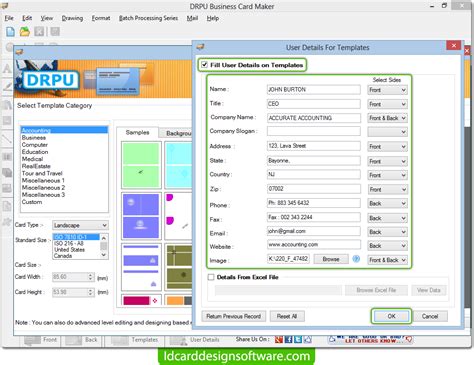 Business Card Design Software Screenshots For How To Create Visiting Cards