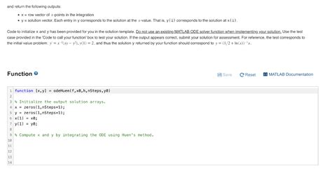 Solved Huen's Method for Numerically Integrating ODE's My | Chegg.com
