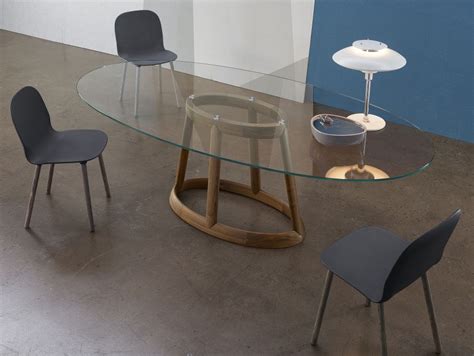 Oval Glass Dining Table With Wood Base Home Decorating Trends